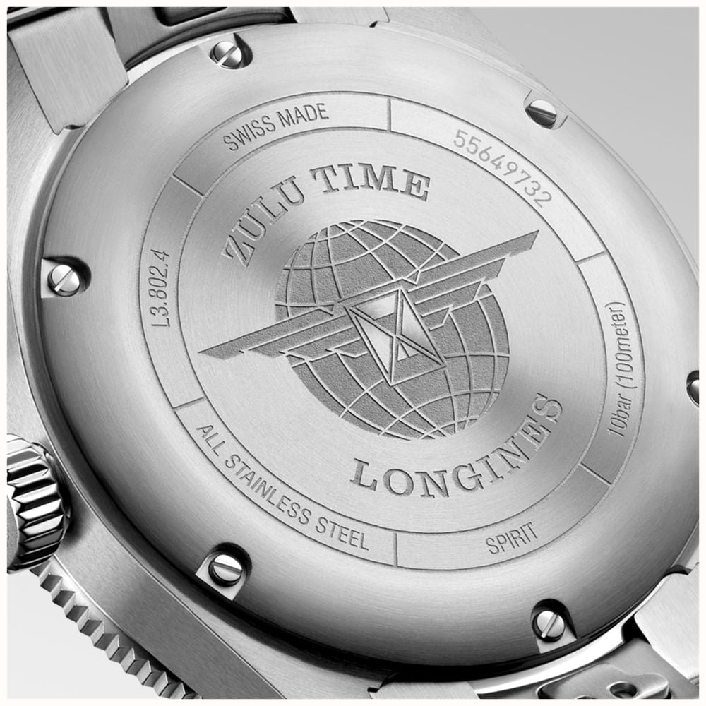 LONGINES Spirit Zulu Time GMT Automatic (39mm) Black Dial / Stainless ...
