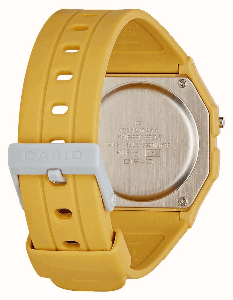 Casio Vintage F-91W (35.2mm) Digital Dial / Mustard Yellow Resin F-91WC ...