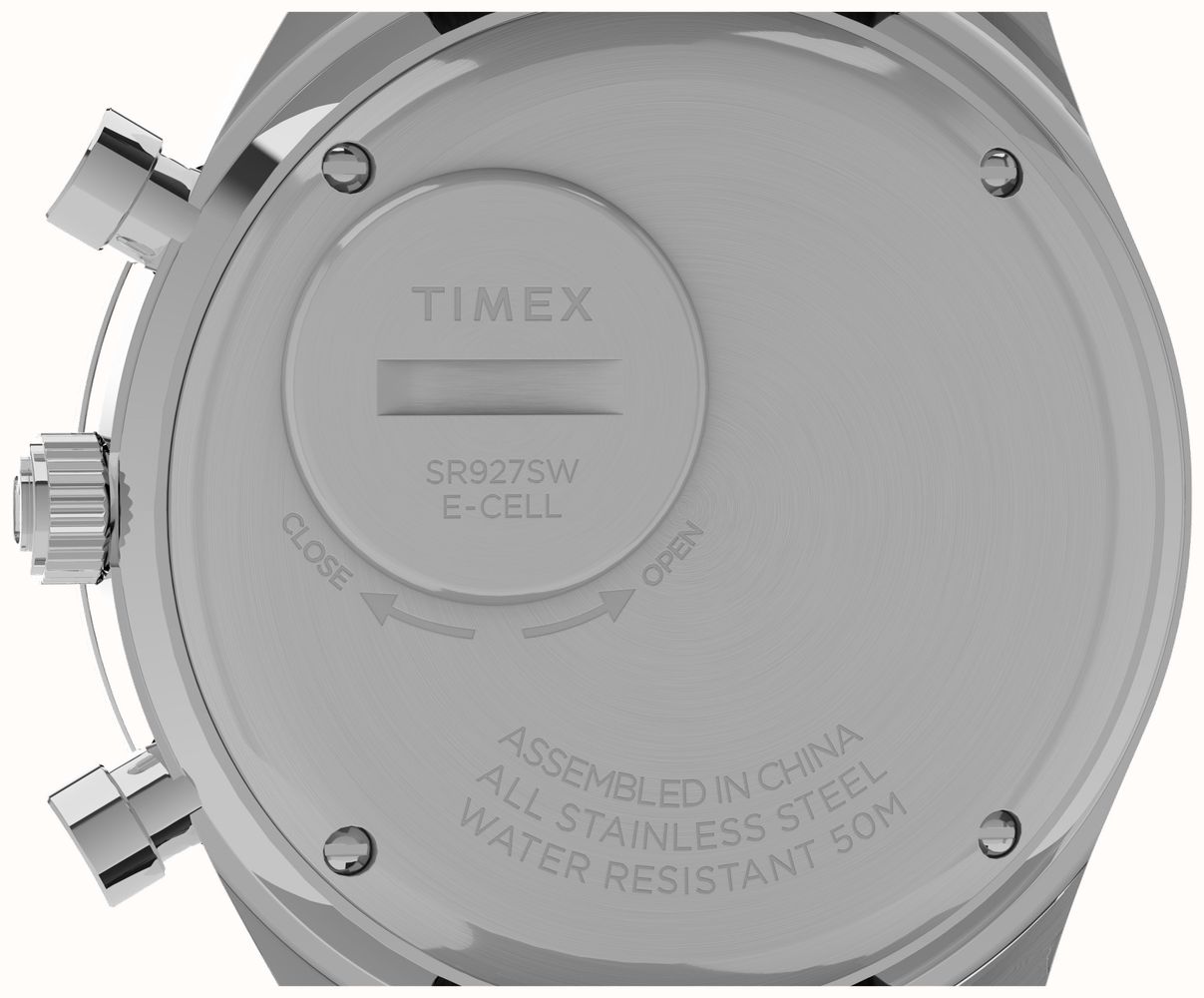 Timex Q Diver Inspired Chrono (40mm) Black Dial / Black Leather Strap ...