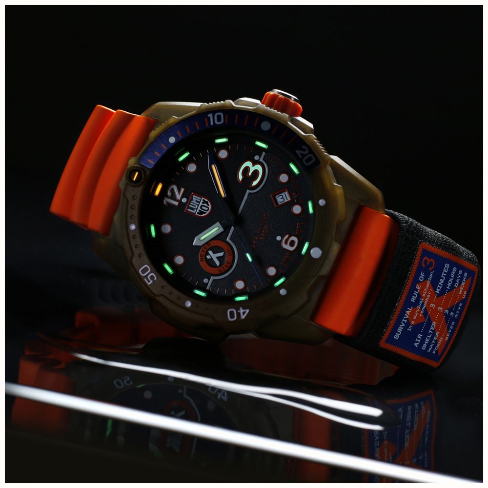 Luminox Bear Grylls Survival Rule Of 3 3720 ECO Series Orange Rubber XB ...