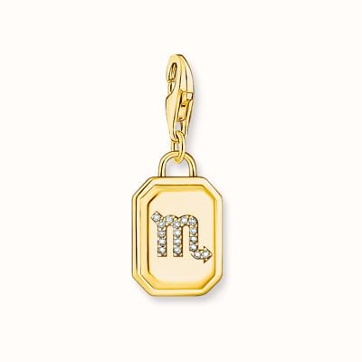 Thomas Sabo Jewellery Gold Plated Charm Pendant Zodiac Sign Scorpio With Zirconia 2160 414 39