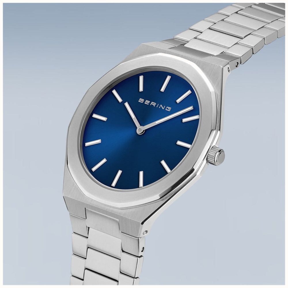 Bering Men's Classic (41mm) Blue Dial / Stainless Steel Bracelet 19641 ...