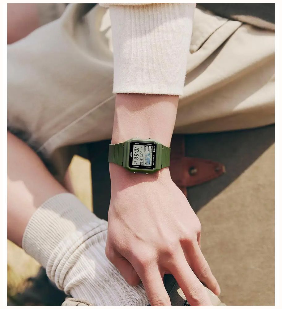 Casio World Map Multifunction (33.7mm) Digital Dial / Green Bio-Based ...