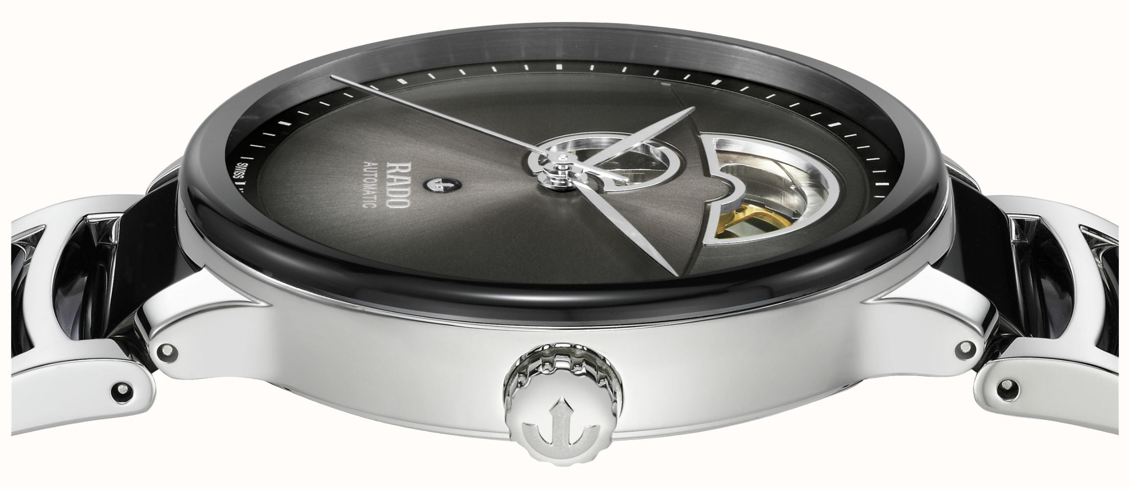 RADO Centrix Automatic Open Heart (39.5mm) Black Dial / Black High-Tech ...