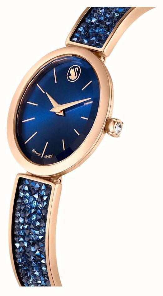 Swarovski Crystal Rock (26mm) Blue Dial / Blue Crystal & Rose Gold PVD ...