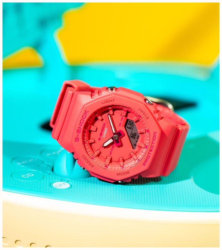 Casio G-Shock One Tone P2100 Series - Bright Pink - Dual Display GMA ...