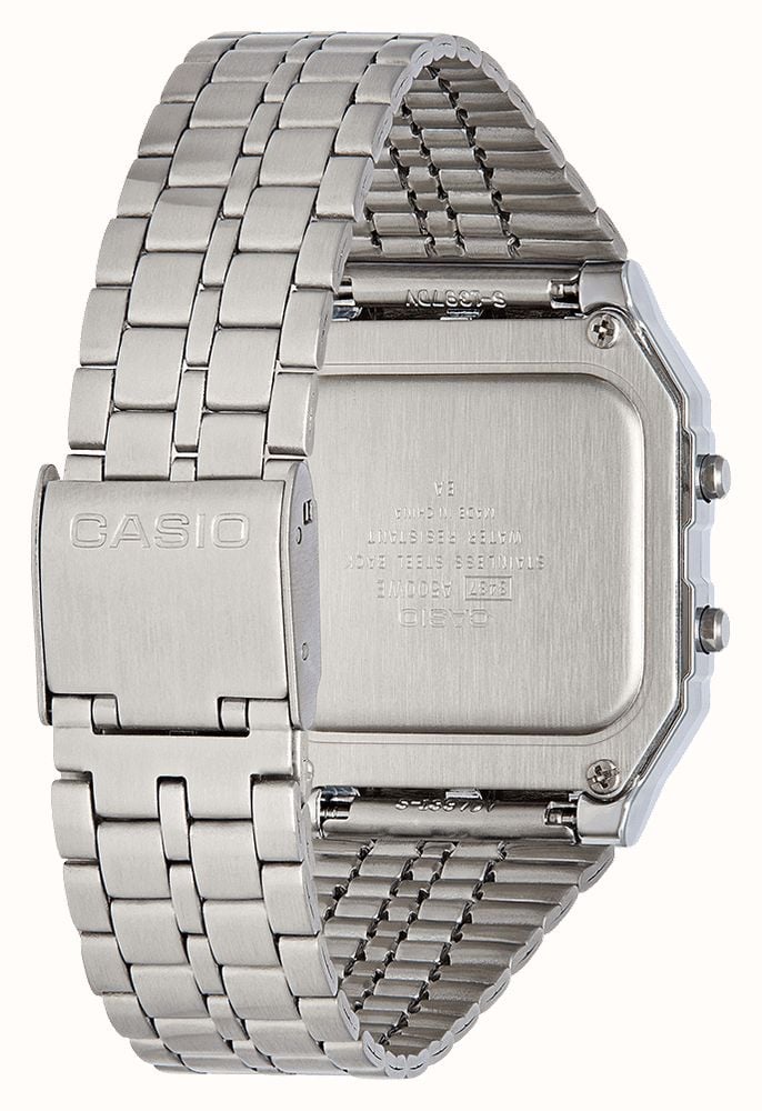 Casio Digital World Timer (34mm) Digital Dial / Stainless Steel A500WEA ...