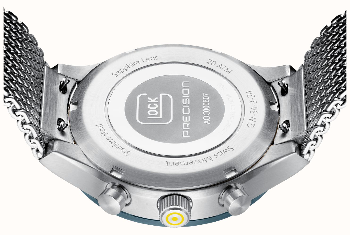 GLOCK Precision Chronograaf (43mm) Blauwe Wijzerplaat / Roestvrijstalen GW-34-3-24 - First Class ...