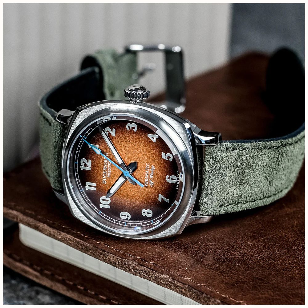 Duckworth Prestex Verimatic (39mm) Orange Fumé Dial / Green Italian ...
