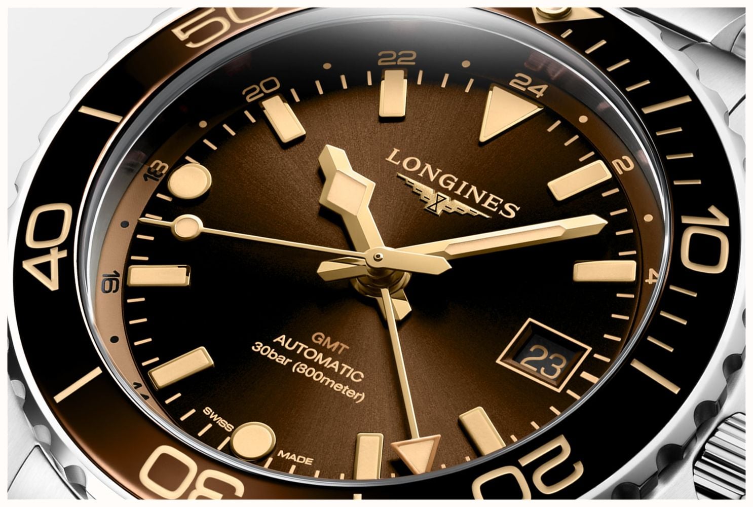 LONGINES Hydroconquest Gmt (41 Mm) Zifferblatt In Sonnenschliffbraun ...