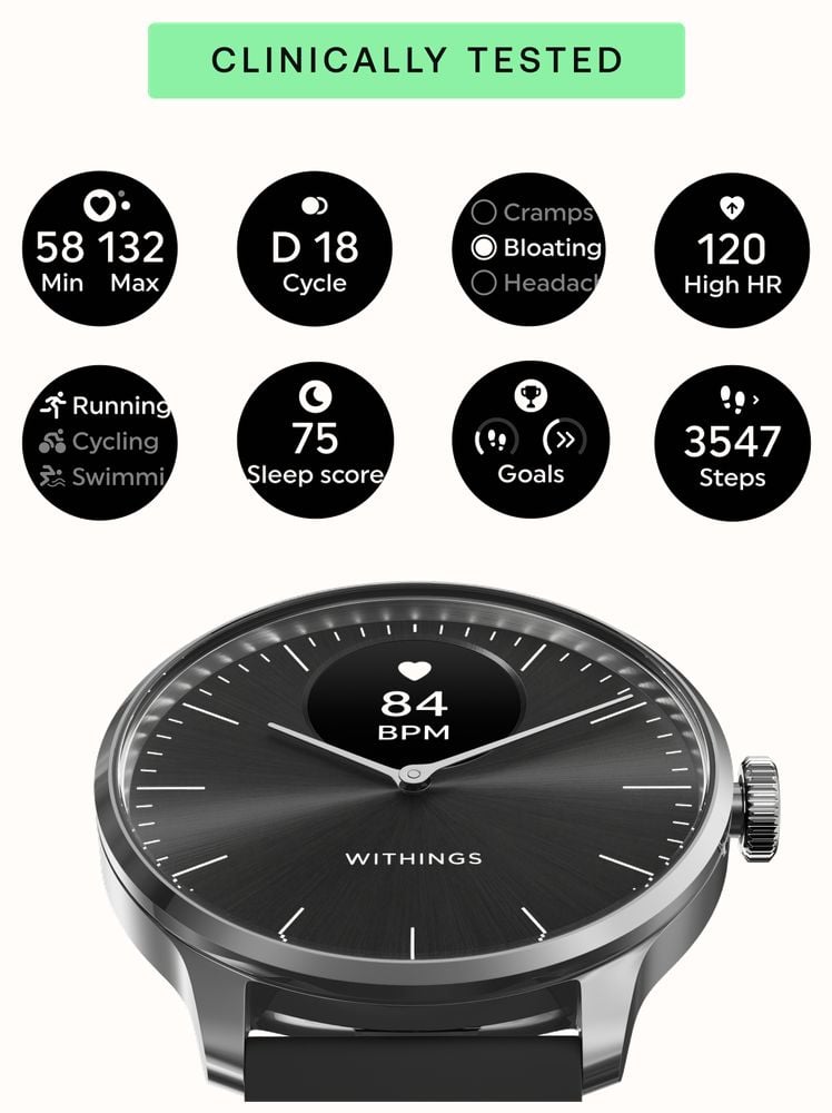 Withings ScanWatch Light - Hybrid Smartwatch (37mm) Black Dial / HWA11 ...