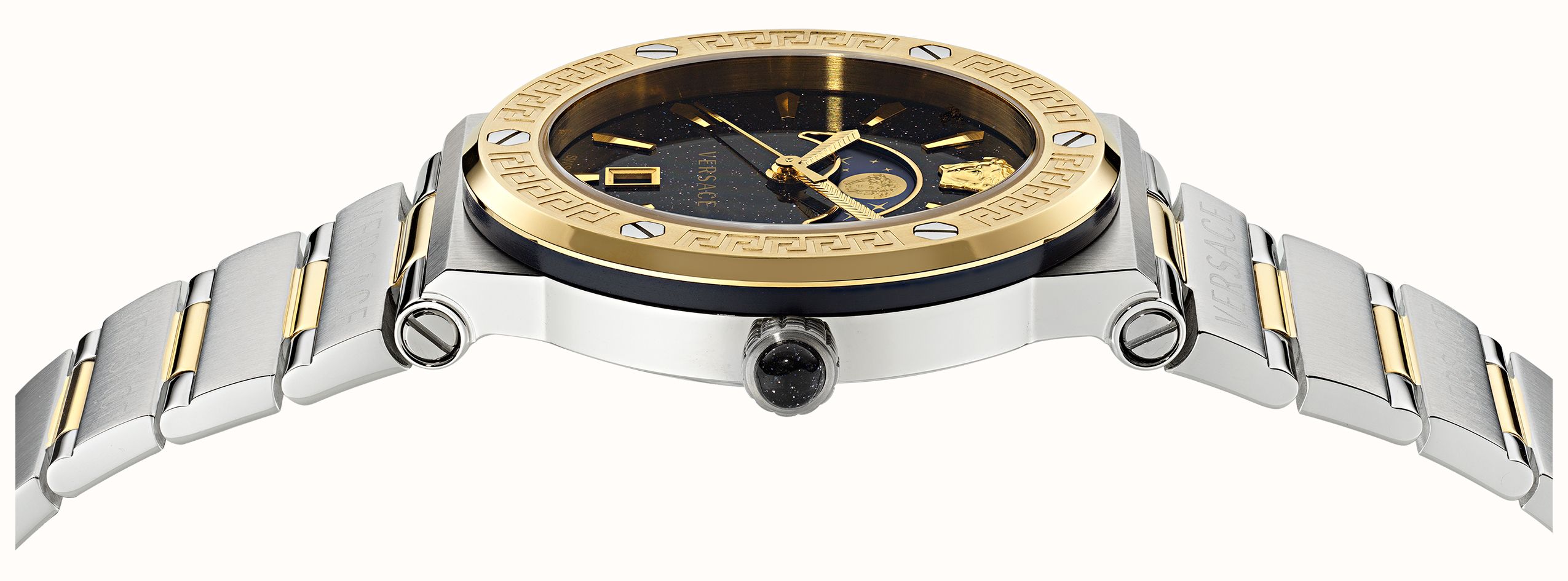 Versace GRECA LOGO MOONPHASE (44mm) Midnight Blue Dial / Two-Tone ...