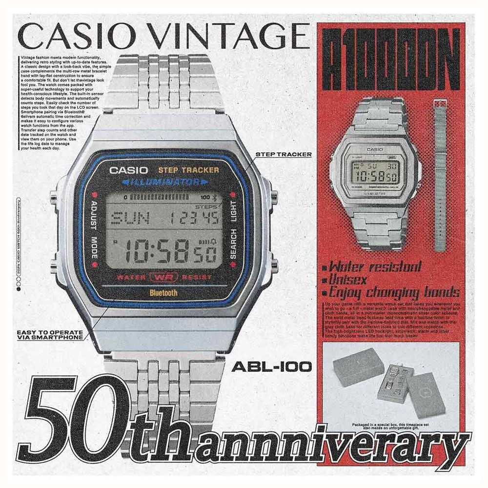 Casio Vintage Bluetooth (41.6mm) Digital Display / Stainless Steel ...