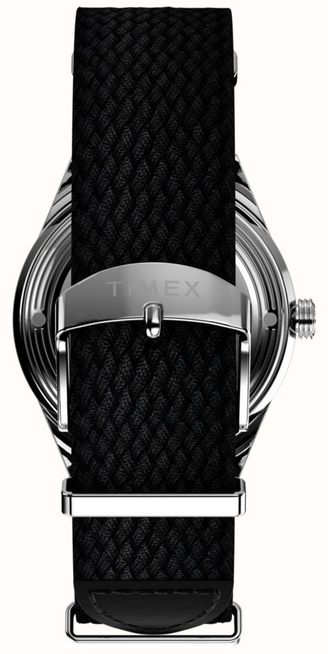 Timex Marlin Jet Automatic (38mm) Light Blue Dial / Black Fabric Strap ...