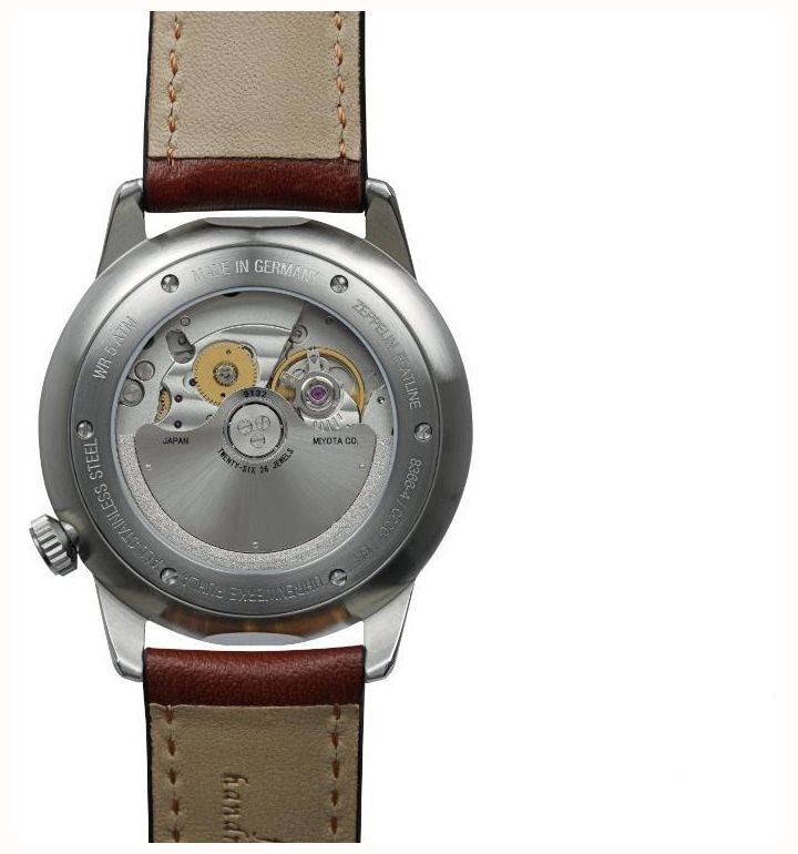 Zeppelin Flatline Power-Reserve Automatic (40mm) Green Dial / Brown ...