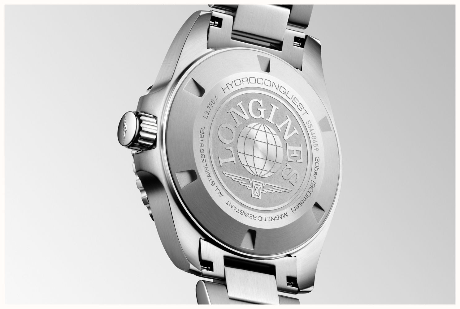 LONGINES Hydroconquest GMT（41 毫米）太阳纹黑色表盘 / 不锈钢表链 L37904566 - First Class Watches™ HKG