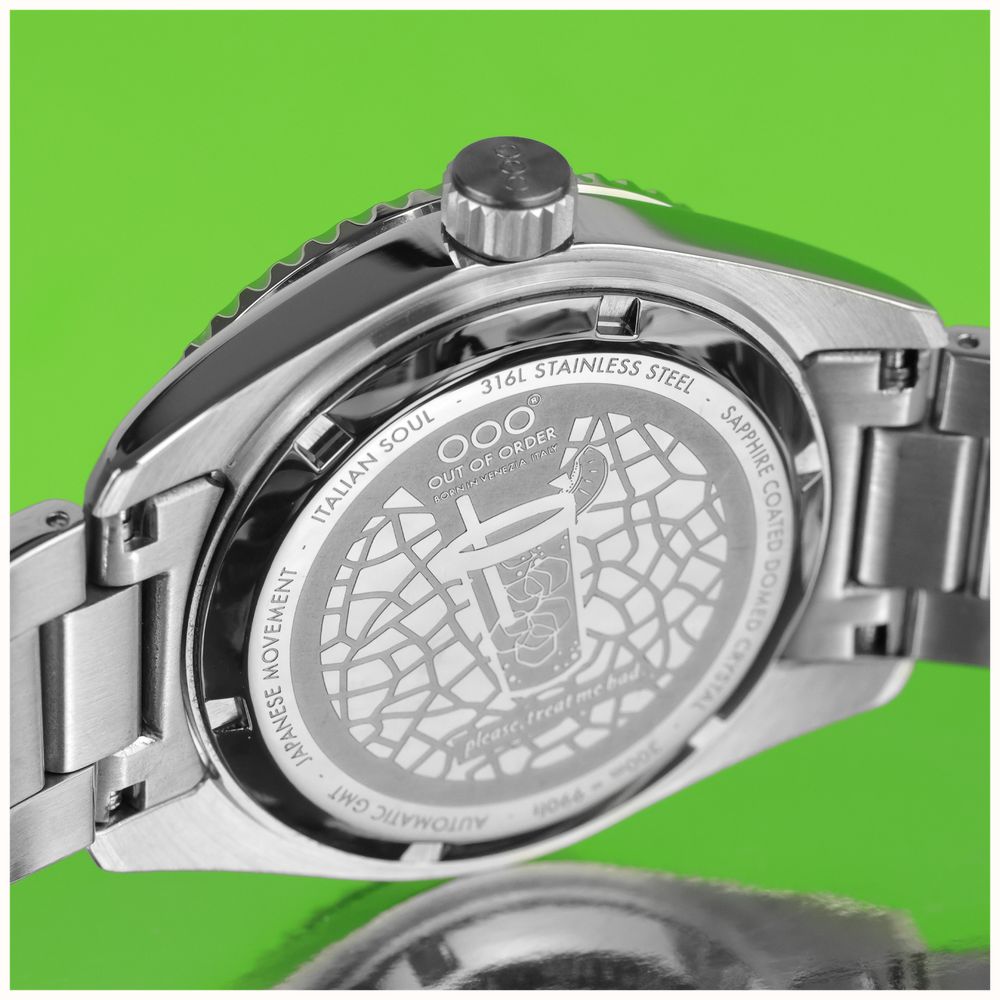 Out Of Order Midori Automatic GMT (40mm) Green Dial / Ultra-Brushed OOO ...