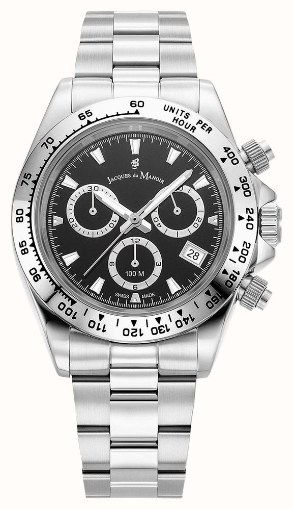 Jacques Du Manoir Pheonix Chronograph (40mm) Black Dial / Stainless ...
