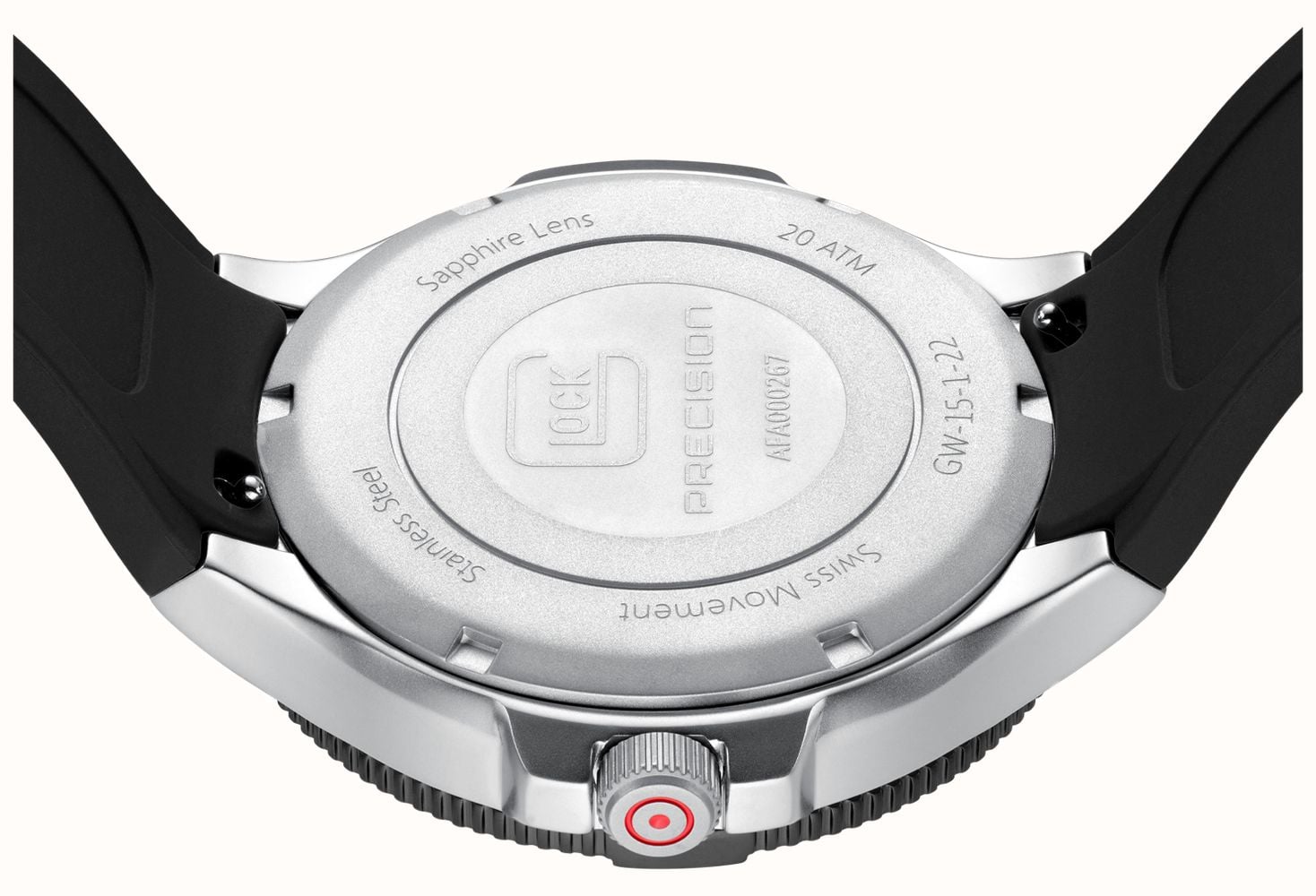 GLOCK Precision Date Quartz (43mm) Black Textured Dial / Black Silicone ...