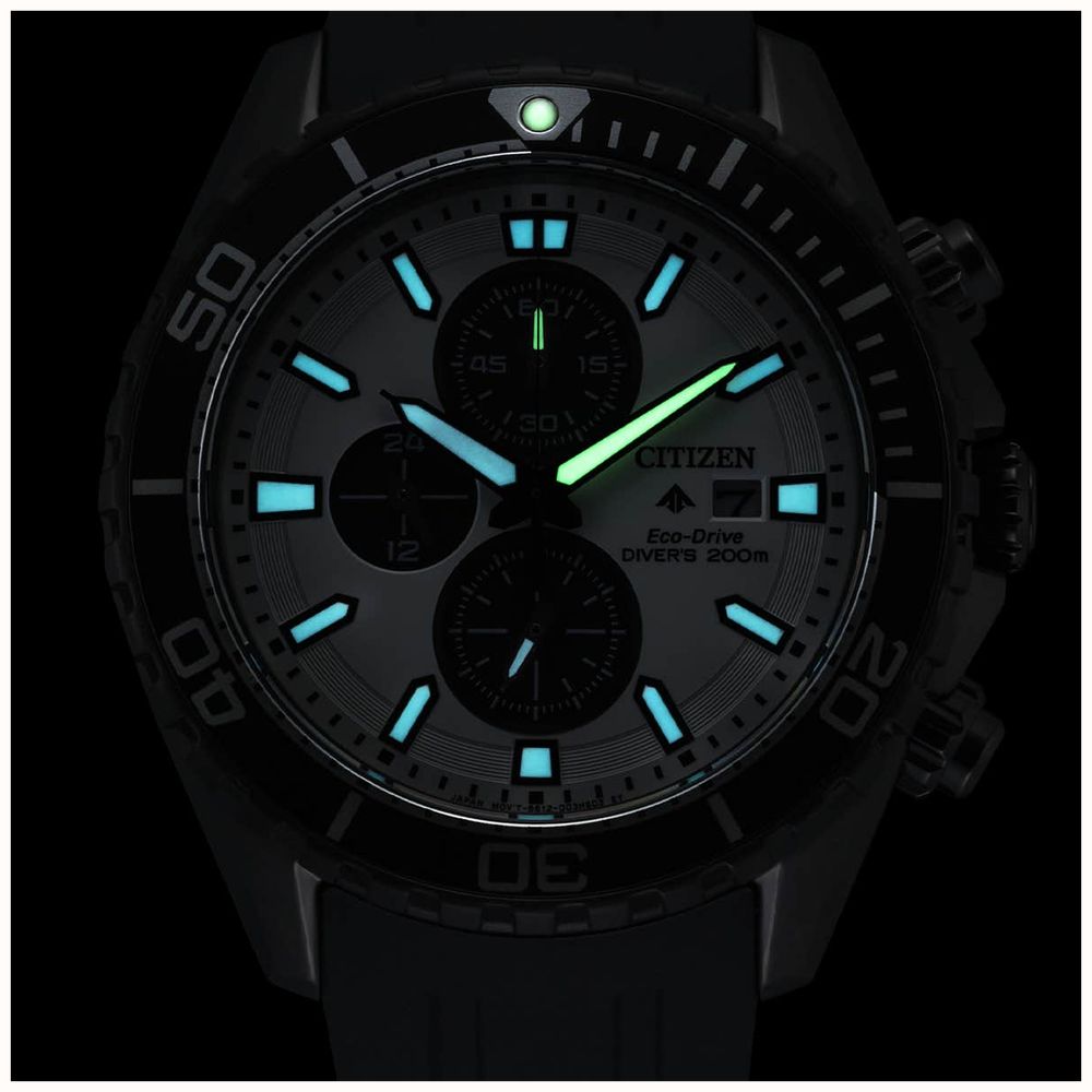 Citizen Eco-Drive Promaster Diver Chronograph (44mm) White Dial / Black ...