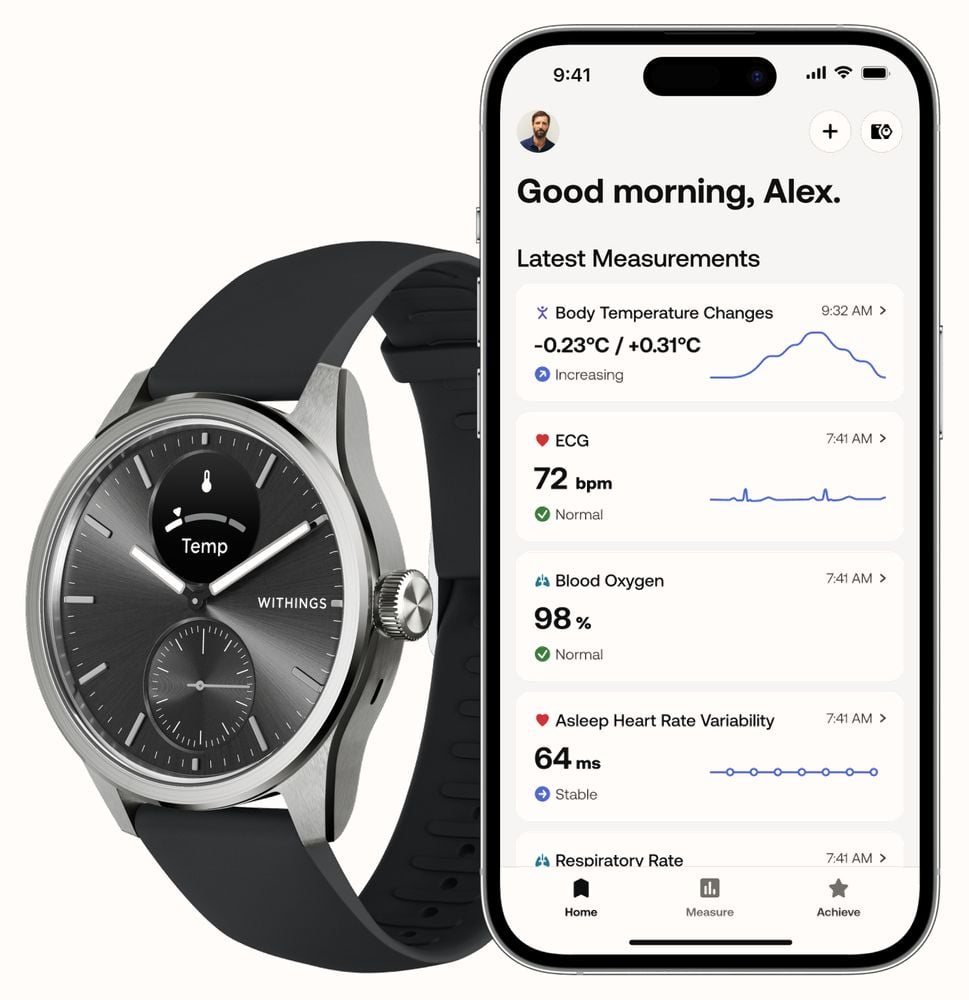 Withings ScanWatch 2 - Hybrid Smartwatch With ECG (42mm) Black Hybrid ...