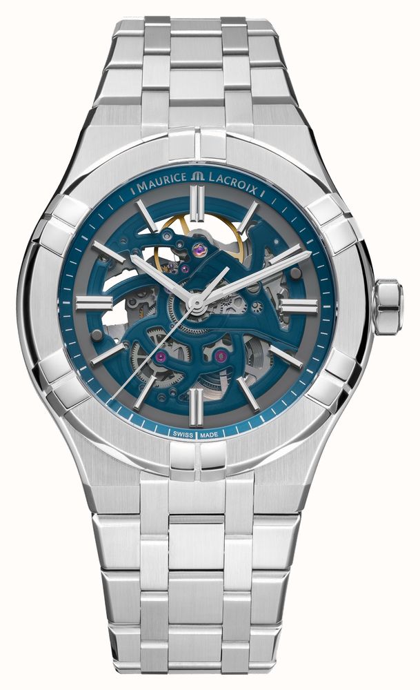 Maurice Lacroix Aikon Automatic Skeleton (42mm) Blue Skeleton Dial / AI6008-SS002-031-1 - First ...