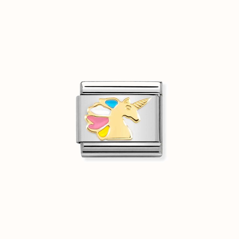 Nomination Composable Classic SYMBOLS Steel, Enamel And 18k Gold Multicolor 030272/68 - First ...