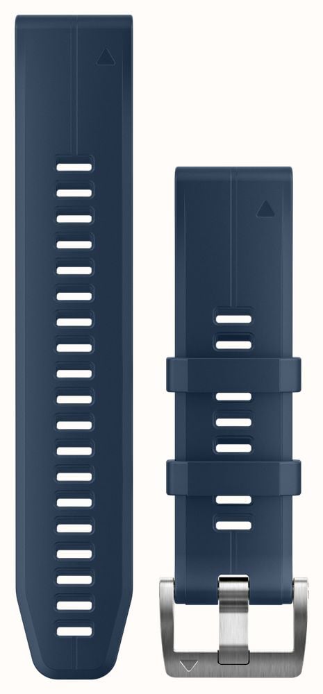 Garmin QuickFit Bands (22mm) Captain Blue Silicone With Silver Hardware ...