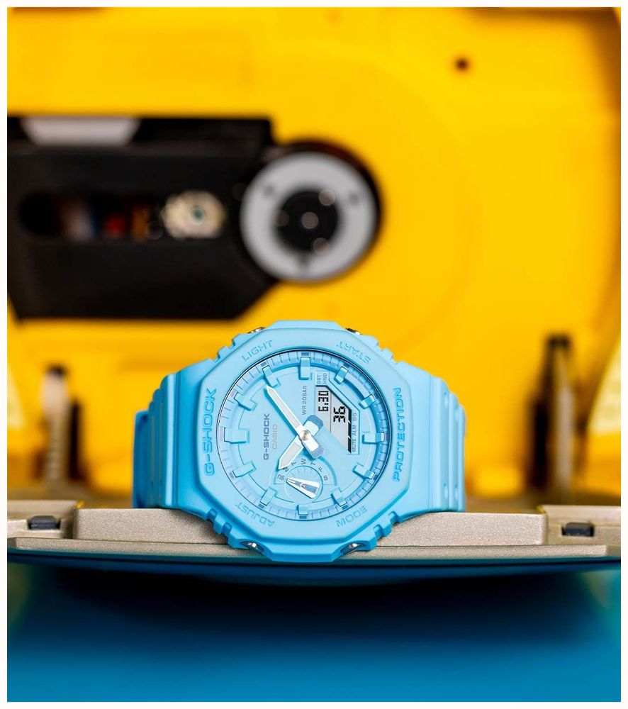 Casio G-Shock One Tone 2100 Series - Ultra Blue - Dual Display GA-2100 ...