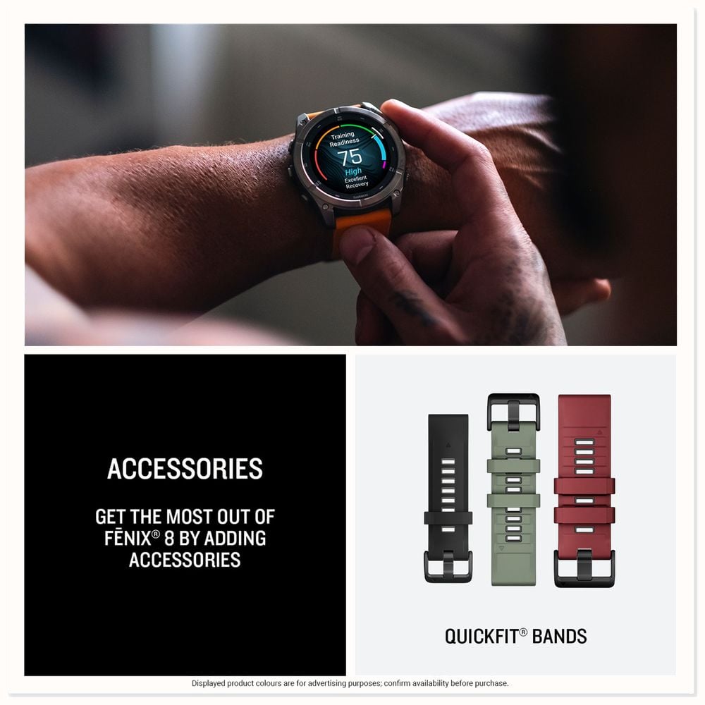 Garmin Fenix 8 51mm AMOLED Sapphire Premium Multisport GPS Smartwatch ...