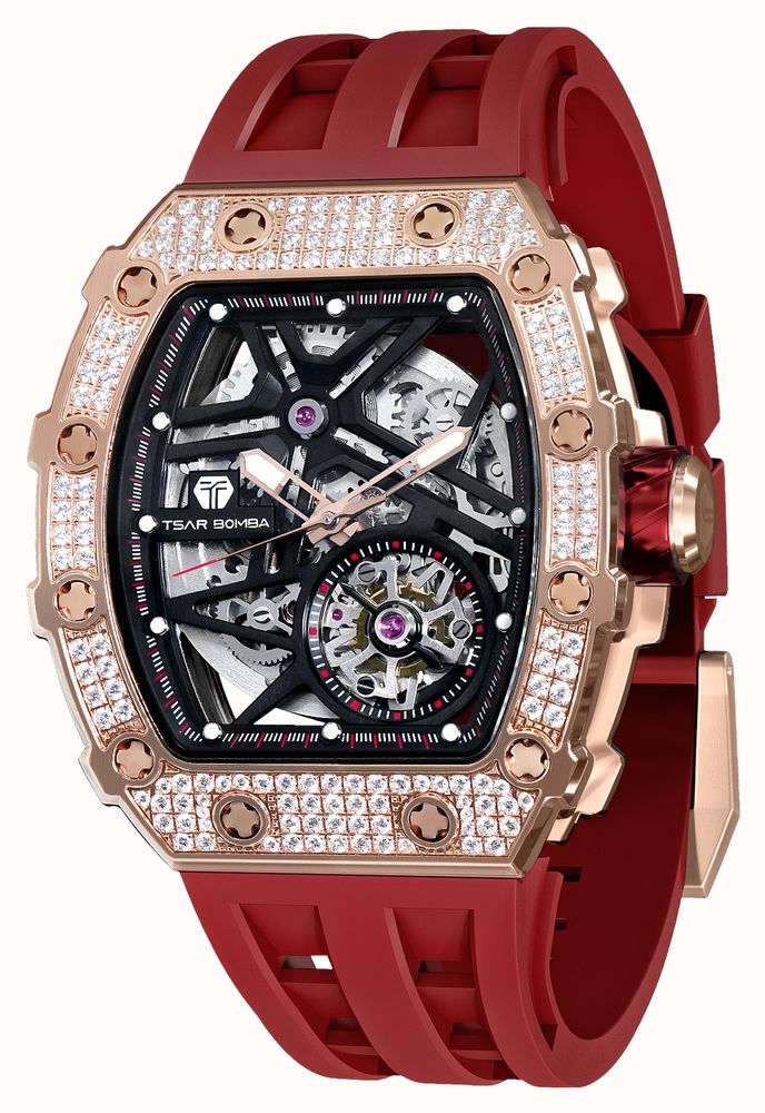 TSAR BOMBA Elemental Series Crystal Automatic (43.5mm) Black Skeleton ...