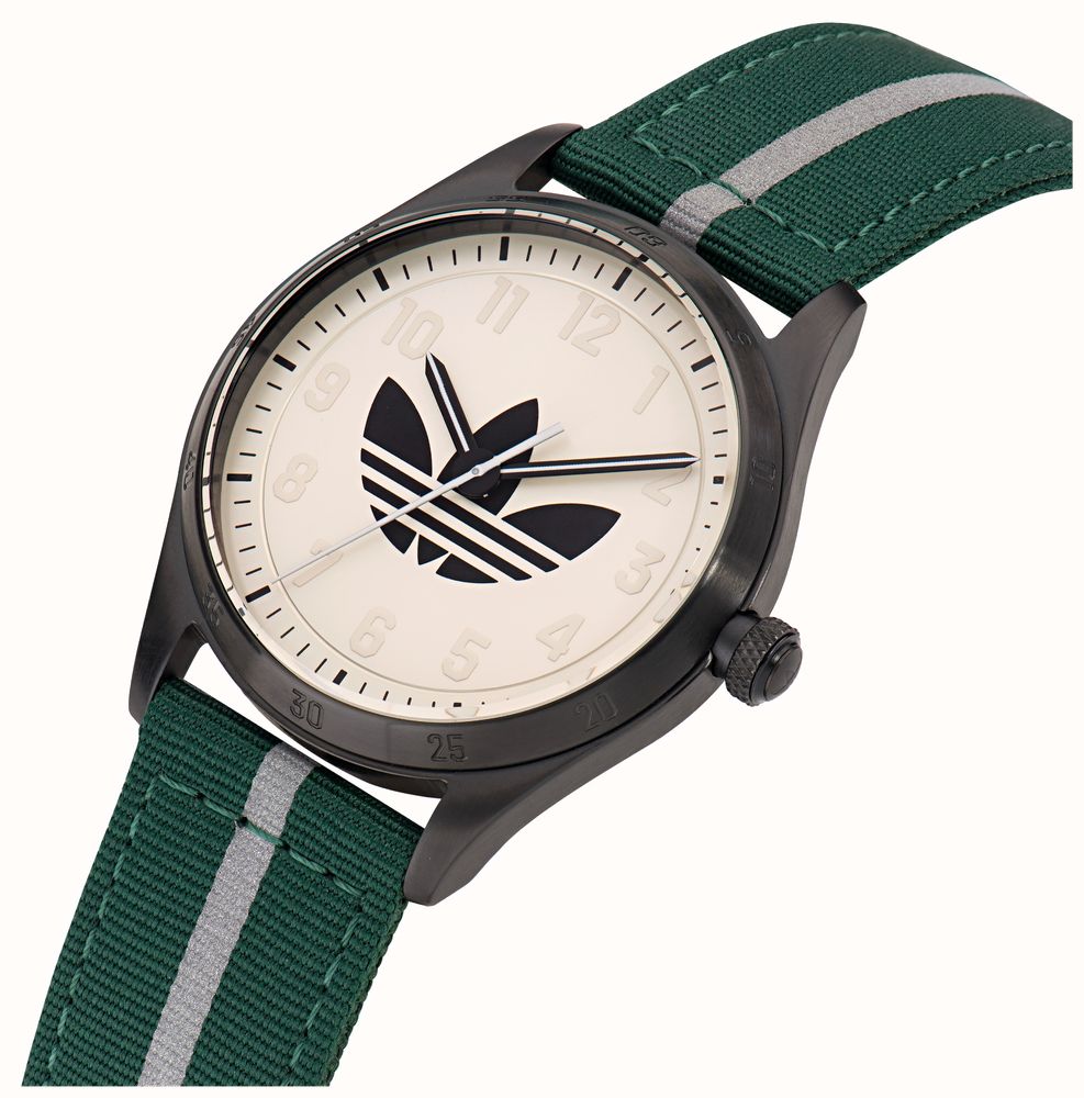 Adidas CODE FOUR White Dial Green Fabric Strap AOSY23042 - First Class ...