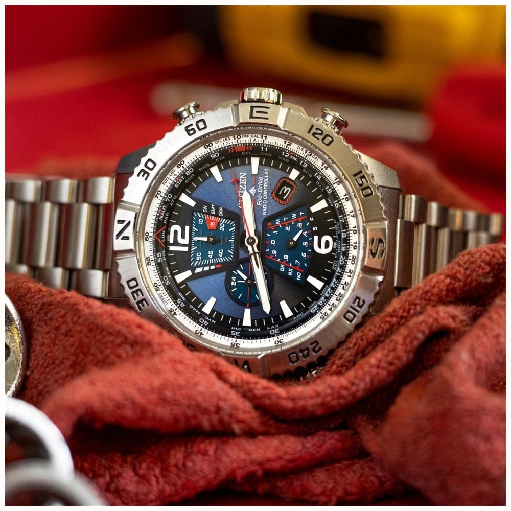 Citizen Eco-Drive Promaster Navihawk A.T Chronograph (48mm) Blue Dial ...