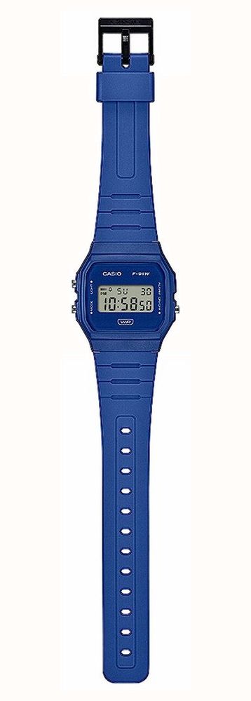 Casio F-91 Series Digital (38.2mm) Blue Digital Dial / Blue Bio-Based ...
