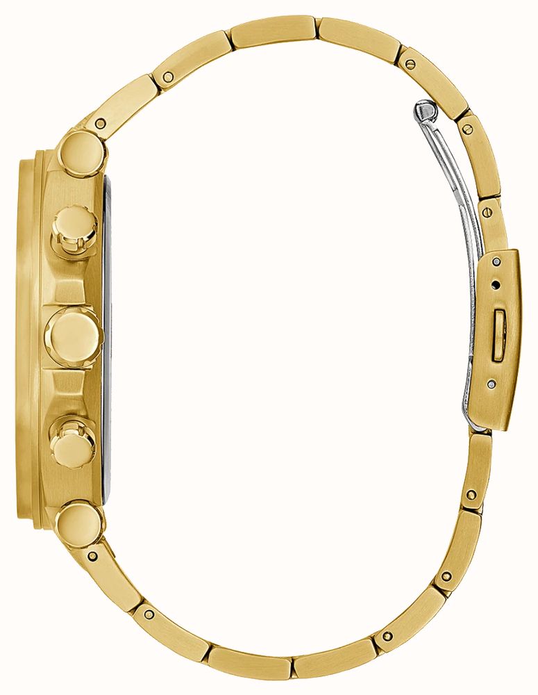 Guess Men's Black Transparent Dial Gold Tone Stainless Steel Bracelet ...