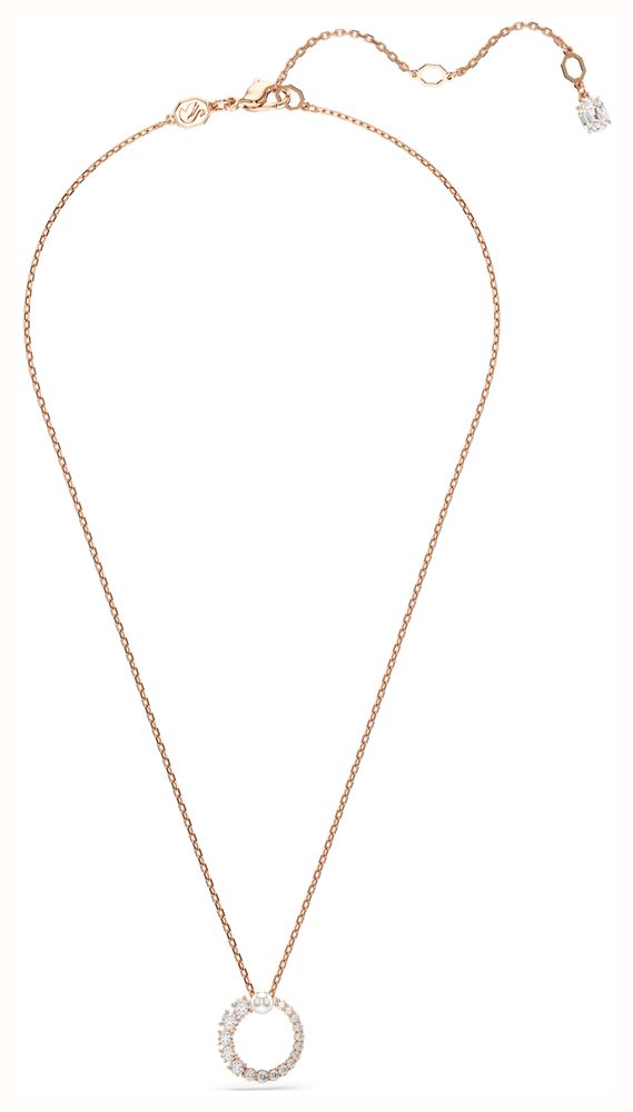 Swarovski Matrix Pendant Necklace Crystal Pearl White Crystals Rose ...