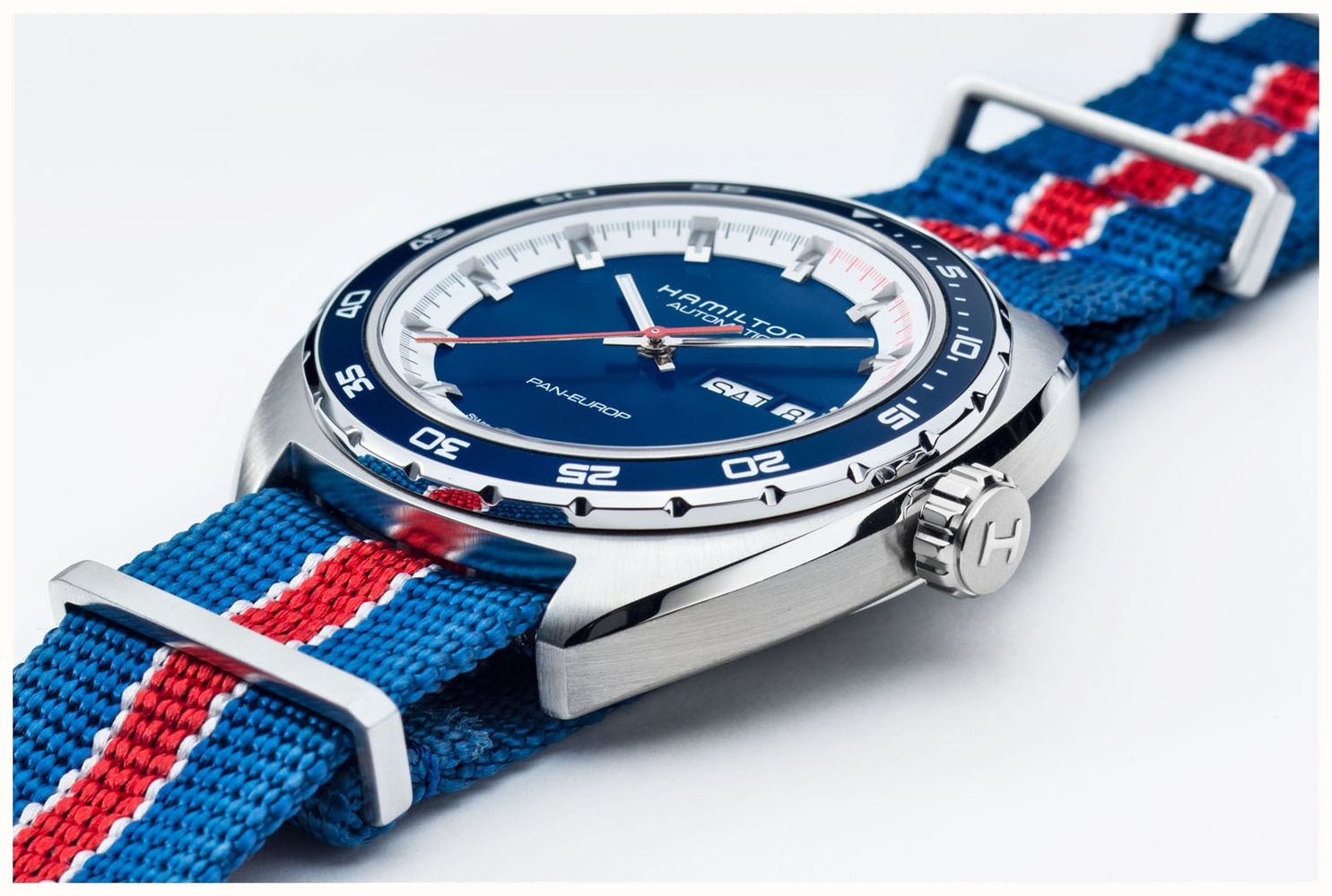 Hamilton American Classic Pan Europ Day-Date Automatic (42mm) Blue Dial ...