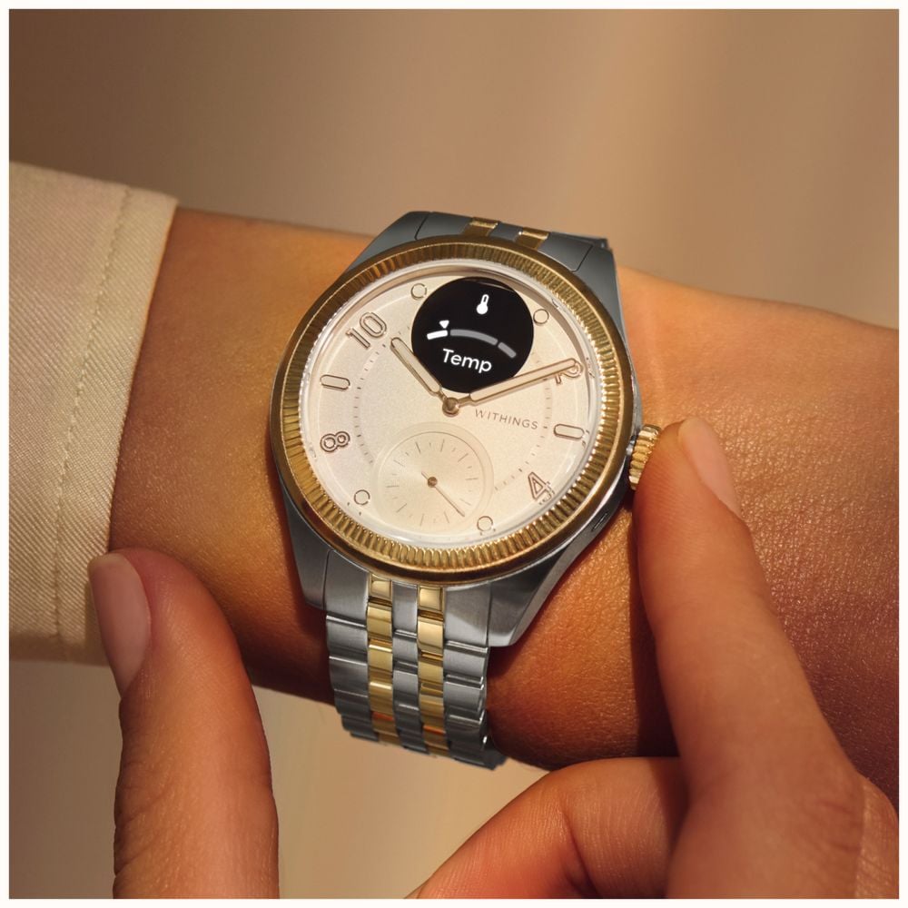 Withings Scanwatch Nova Brilliant Hybrid Smartwatch (39mm) Sand HWA10 ...