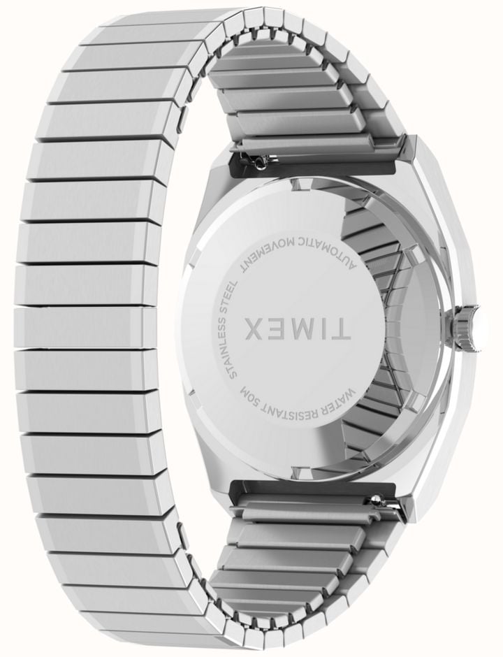 Timex Automatic 1983 E-Line Reissue (34mm) Silver Dial / Stainless ...