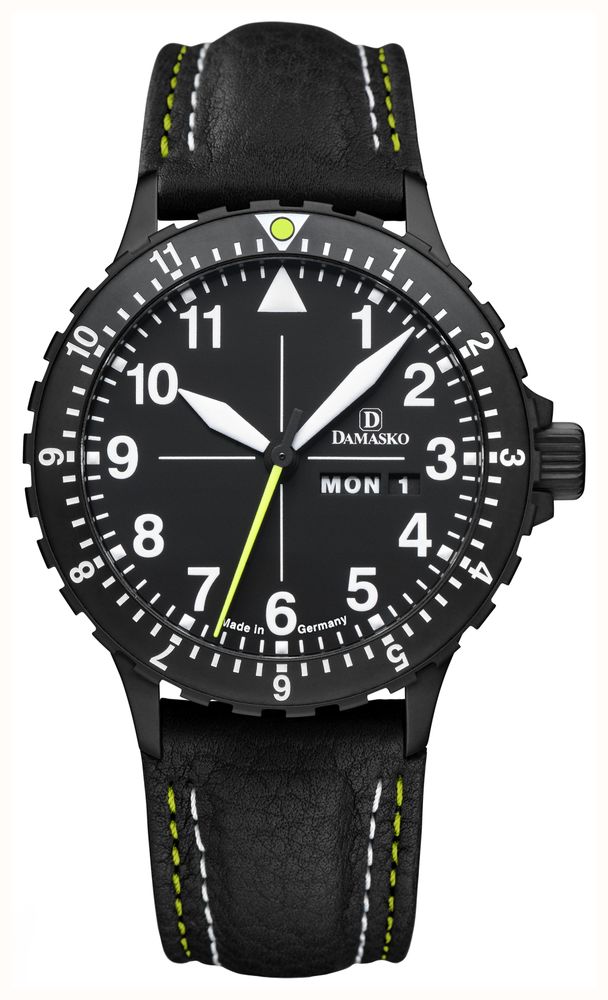 Damasko DK46 Day/Date Automatic TOP (40mm) Black Dial / Black Leather ...