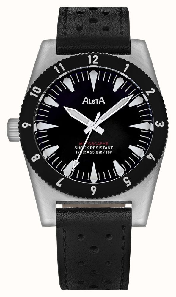 Alsta Motoscaphe 120 Automatic (40mm) Sunburst Black Dial / Black ...
