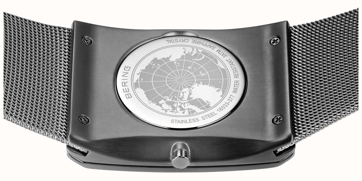 Bering Men's Classic Grey Dial / Grey Stainless Steel Mesh Bracelet ...