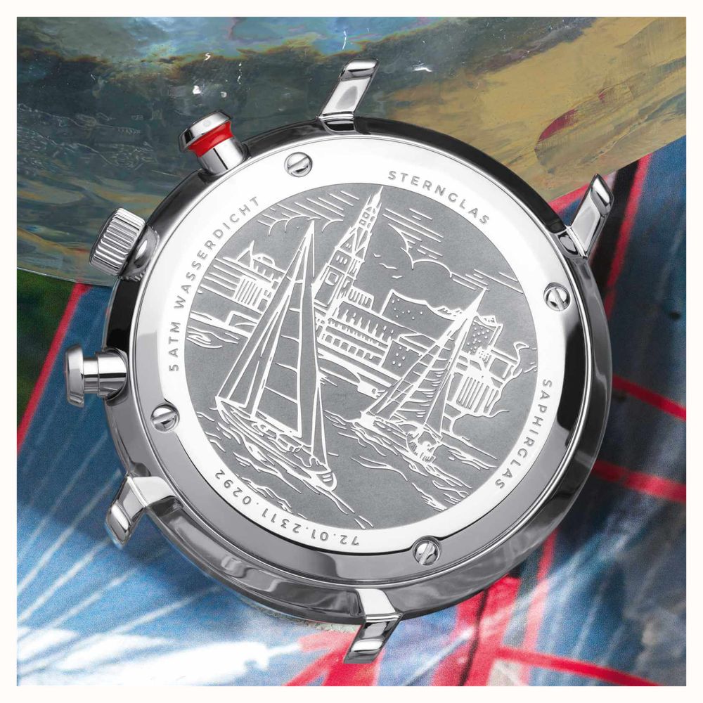 STERNGLAS Hamburg Mecha-Quartz Chronograph (42mm) Silver Dial / Vintage ...