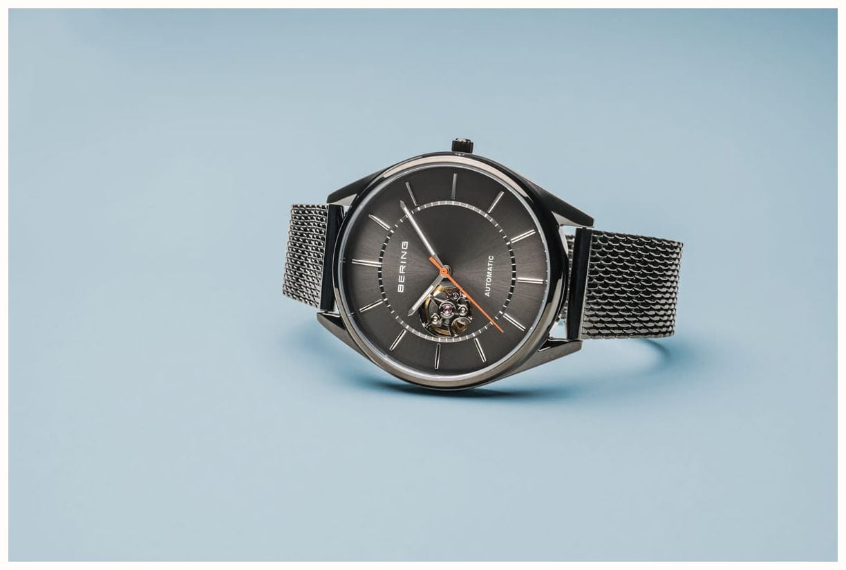 Bering Automatic | Men's | Polished/Brushed Grey | Grey Dial 16743-377 ...