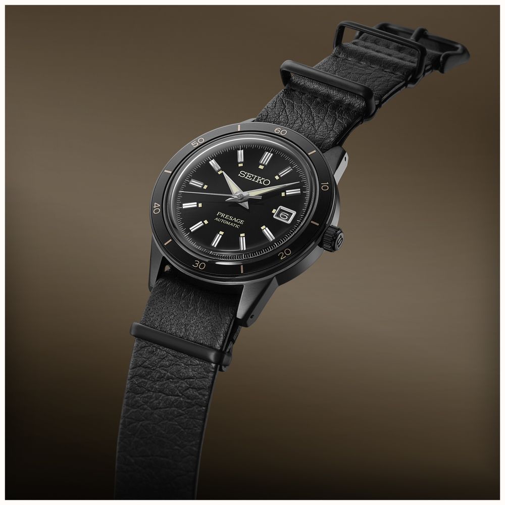 Seiko Presage Style 60s Stealth Automatic Black Watch SRPH95J1 - First ...