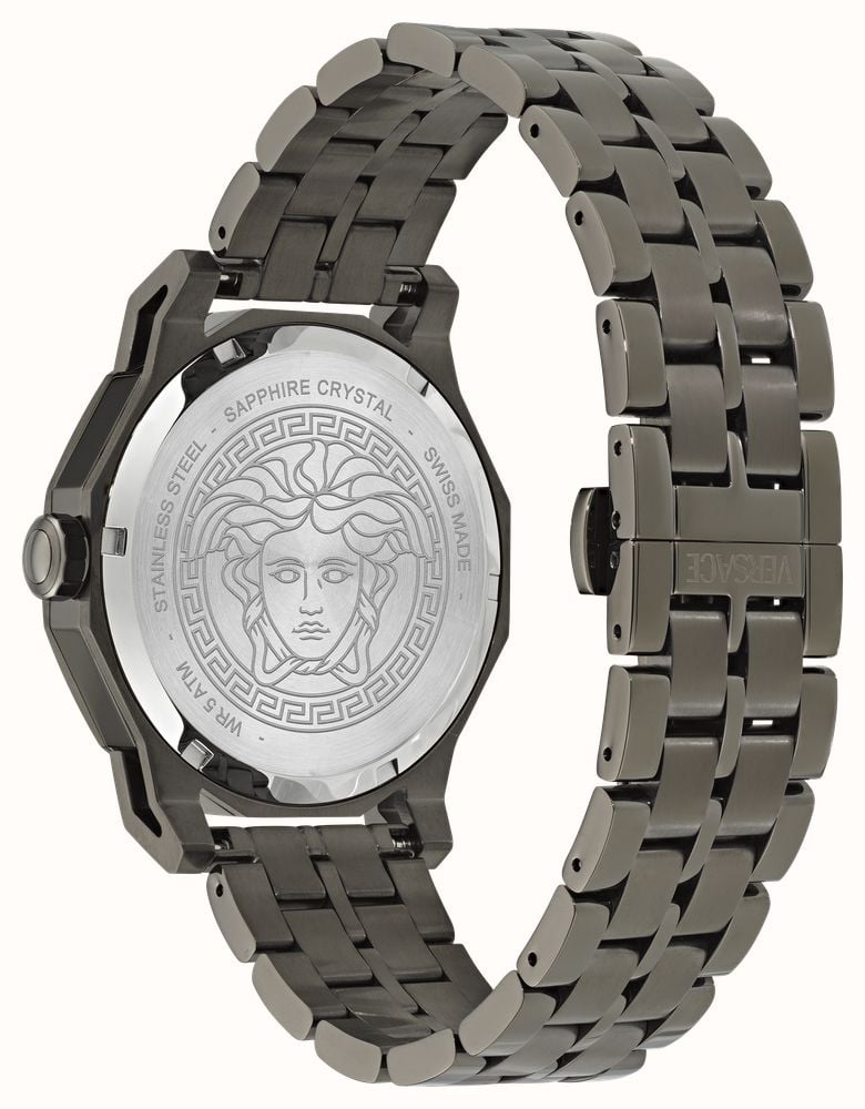 Versace Relógio Masculino Medusa Deco (43 Mm) Com Mostrador Cinza ...