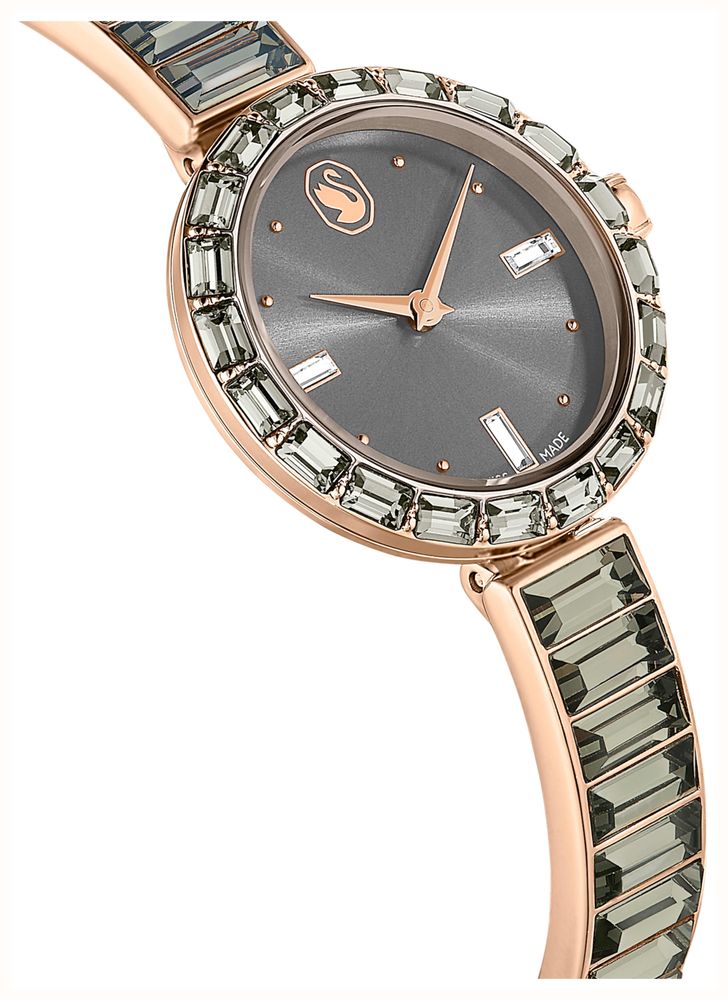 Swarovski Matrix (25mm) Grey Dial / Grey Crystal-Set Rose Gold-Tone ...