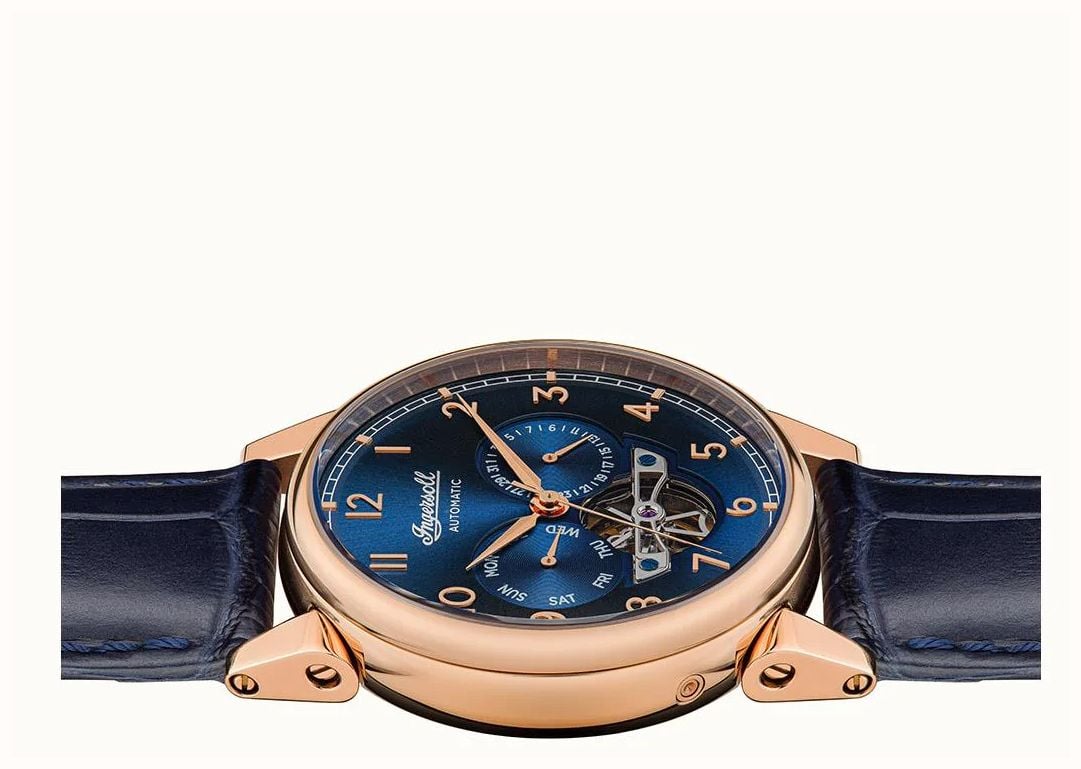 Ingersoll THE SWING Automatic (45mm) Blue Dial / Blue Leather Strap ...