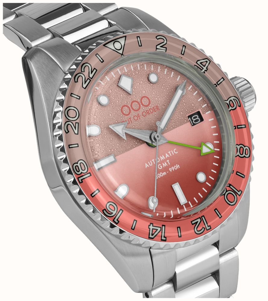 Out Of Order Paloma Automatic GMT (40mm) Pink Dial / Ultra-Brushed OOO ...