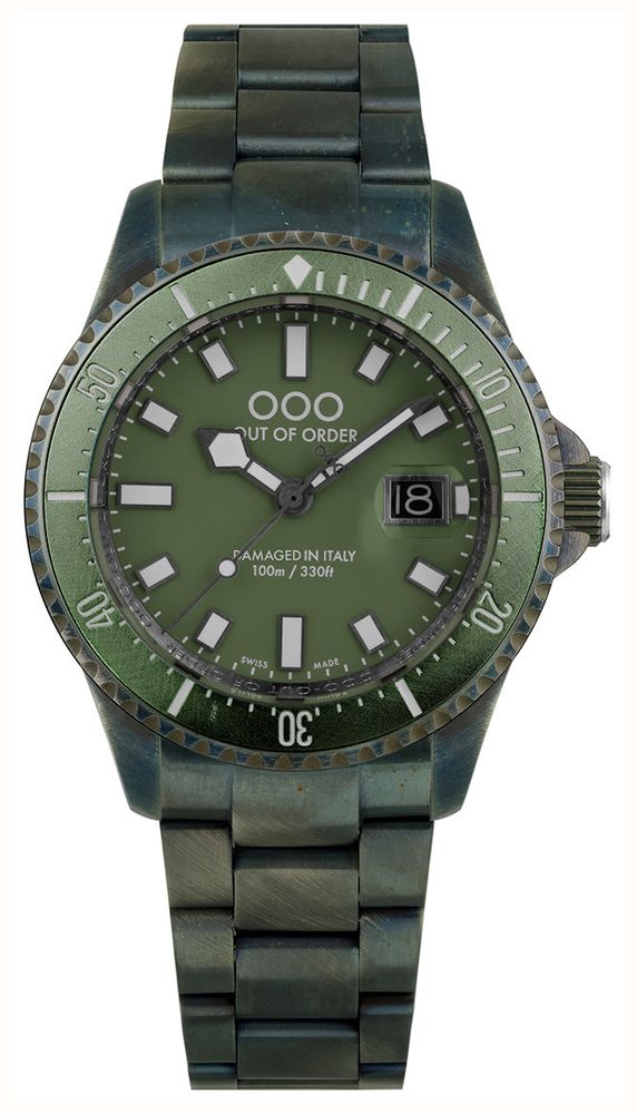 Out Of Order VERDE OLIVA CASANOVA (44mm) Green Dial / Ultra Distressed ...